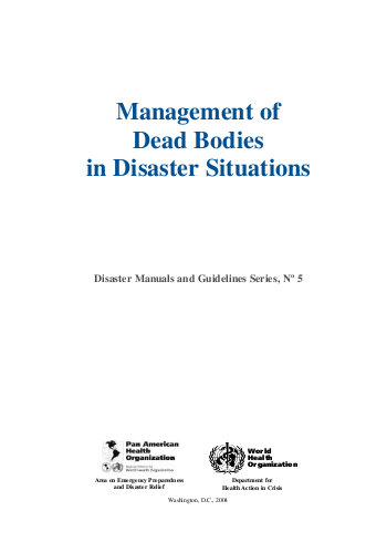 Management of Dead Bodies in Disaster Situations | ALNAP