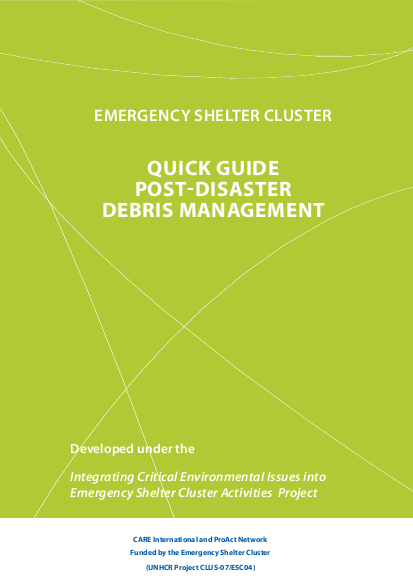 Quick Guide Post Disaster Debris Management | ALNAP