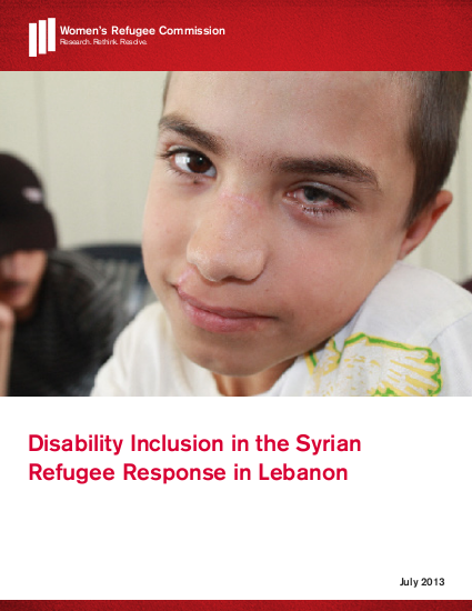 Disability Inclusion in the Syrian Refugee Response in Lebanon: Field ...