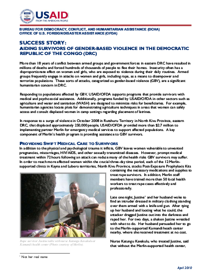 Success Story: Aiding Survivors of Gender-Based Violence in the ...