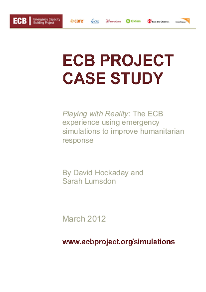 Simulations Case Study: Playing with Reality | ALNAP