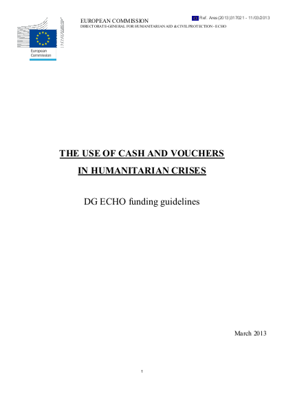 The use of Cash and Vouchers in Humanitarian crises: DG ECHO funding ...