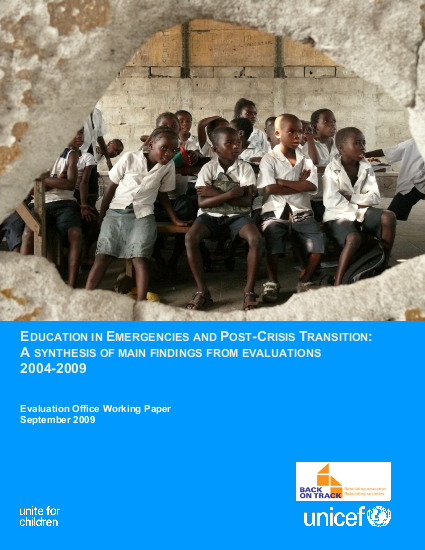 Education in Emergencies and Post-Crisis Transition: A Synthesis of ...