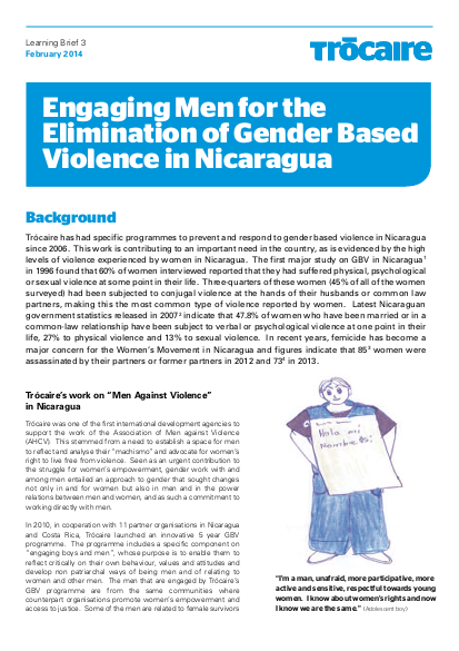 Engaging Men for the Elimination of Gender Based Violence in Nicaragua ...