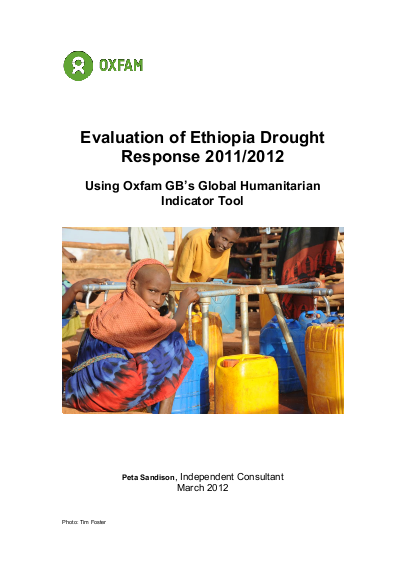 Evaluation of Ethiopia Drought Response 2011/2012: Using Oxfam GB's ...