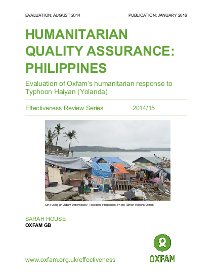 Humanitarian Quality Assurance: Philippines | ALNAP