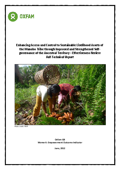 Enhancing Access and Control to Sustainable Livelihood Assets of the ...