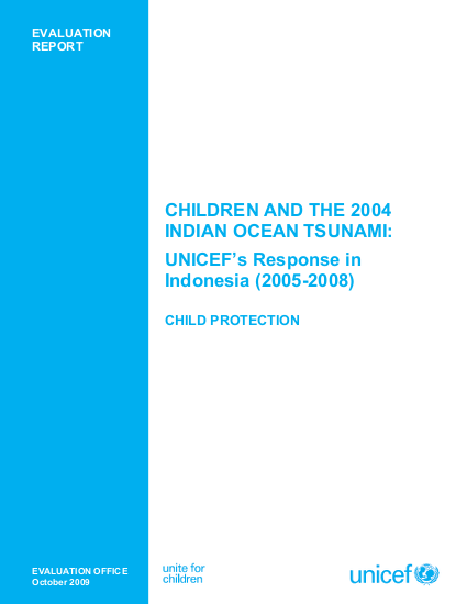 Children and the 2004 Indian Ocean Tsunami: UNICEF's Response in ...