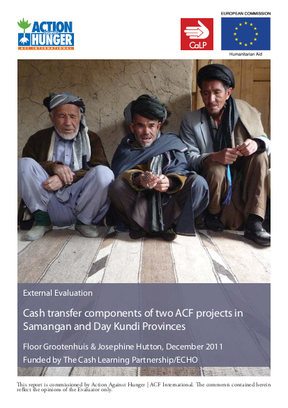 Final Independent Evaluation of the Cash transfer components of two ACF ...