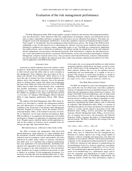 Evaluation of the risk management performance | ALNAP