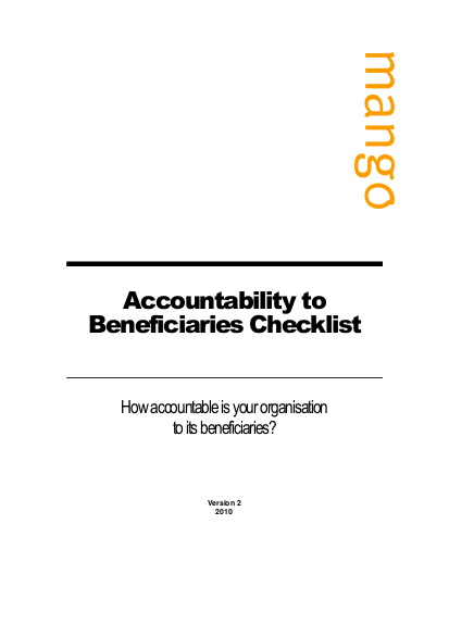Accountability to Beneficiaries Checklist: How accountable is your ...