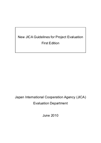 New JICA Guidelines for Project Evaluation:First Edition | ALNAP