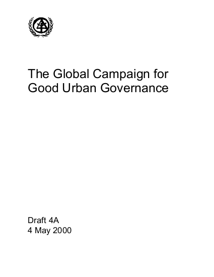The Global Campaign for Good Urban Governance | ALNAP