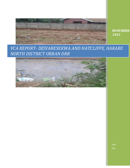 Vulnerability Capacity Assessment (VCA) Report - Dzivaresekwa and ...
