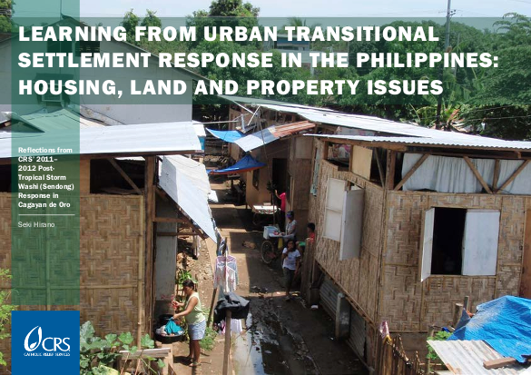 Learning from Urban Transitional Settlement Response in the Philippines ...