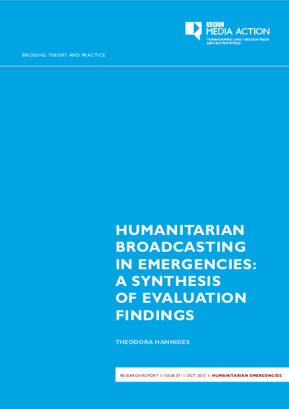Humanitarian broadcasting in emergencies: a synthesis of evaluation findings | ALNAP