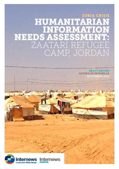 Humanitarian Information Needs Assessment: Zaatari Refugee Camp, Jordan | ALNAP