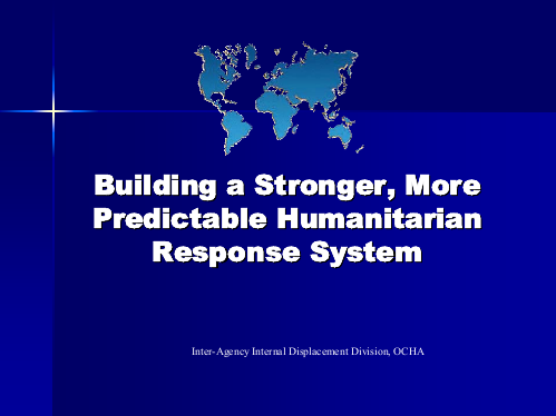 Building a Stronger, More Predictable Humanitarian Response System | ALNAP