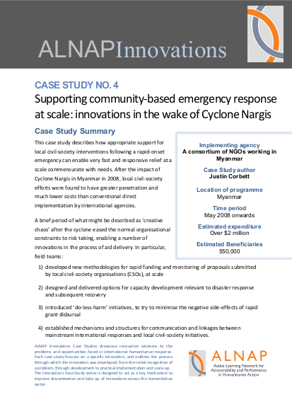 ALNAP Innovations Case Study No. 4 - PKNR | ALNAP