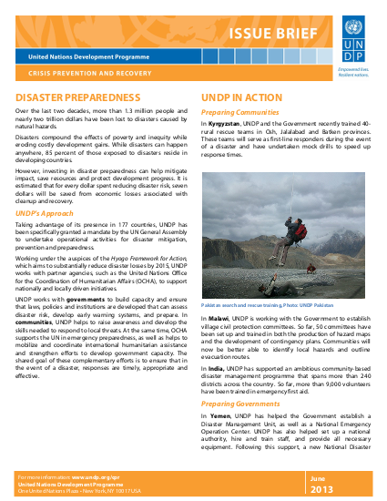 Issue Brief Disaster Preparedness | ALNAP