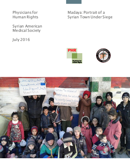 Madaya: Portrait of a Syrian Town Under Siege | ALNAP