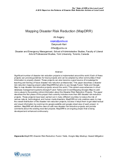 Mapping Disaster Risk Reduction (MapDRR) | ALNAP