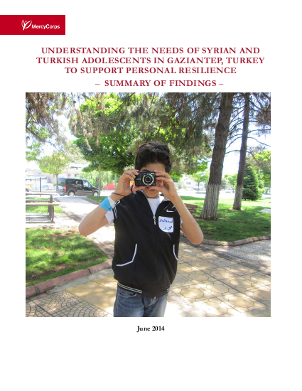Understanding the Needs of Syrian and Turkish Adolescents in Gaziantep ...