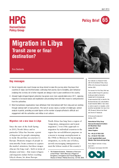 Migration in Libya: transit zone or final destination? | ALNAP