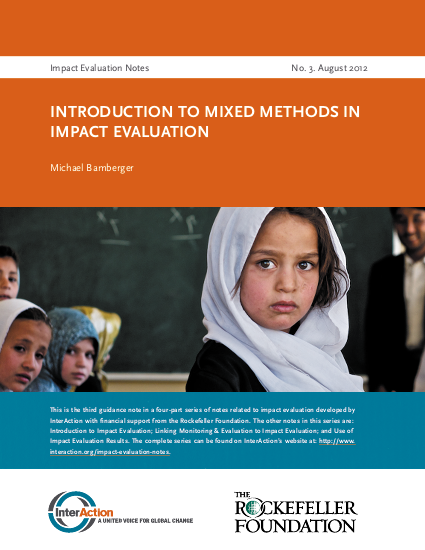 Introduction to Mixed Methods in Impact Evaluation | ALNAP