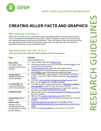 Creating Killer Facts and Graphics | ALNAP