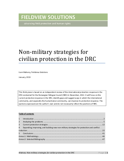 Non-Military Strategies for Civilian Protection in the DRC | ALNAP