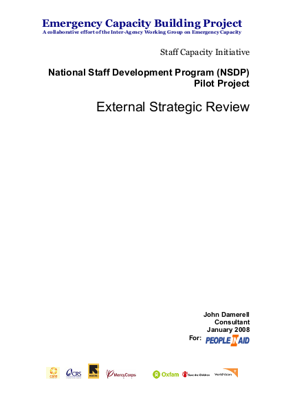 Emergency Capacity Building Project - National Staff Development ...