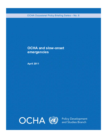 OCHA: Slow-onset Emergencies | ALNAP