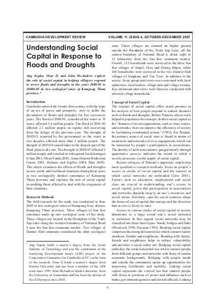 Understanding Social Capital in Response to Floods and Droughts | ALNAP