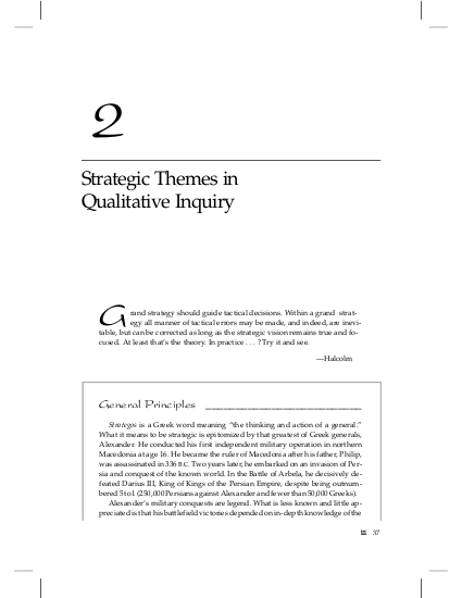 Strategic Themes in Qualitative Inquiry - Chapter 2 in Qualitative ...