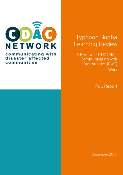 Typhoon Bopha Learning Review: A Review of UNOCHA’s Communicating with ...