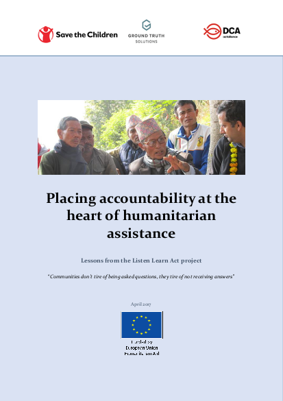 Placing Accountability at the Heart of Humanitarian Assistance; Lessons ...