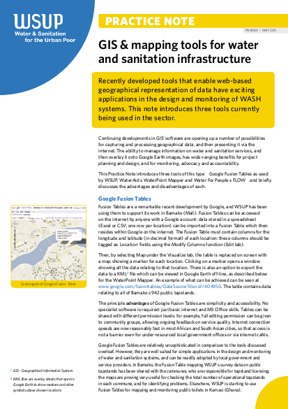 GIS & mapping tools for water and sanitation infrastructure | ALNAP