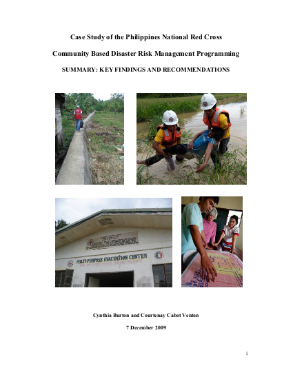 Case Study of the Philippines National Red Cross: Community Based ...
