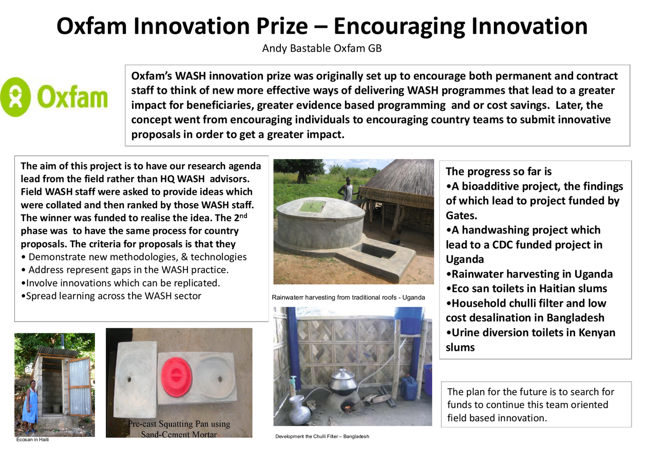 Oxfam poster - Innovations fair | ALNAP