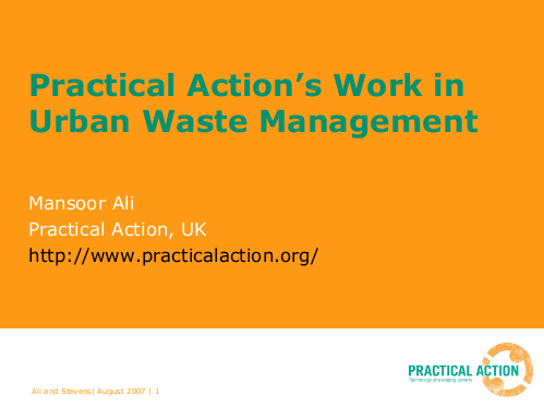 Practical Action's Work in Urban Waste Management | ALNAP