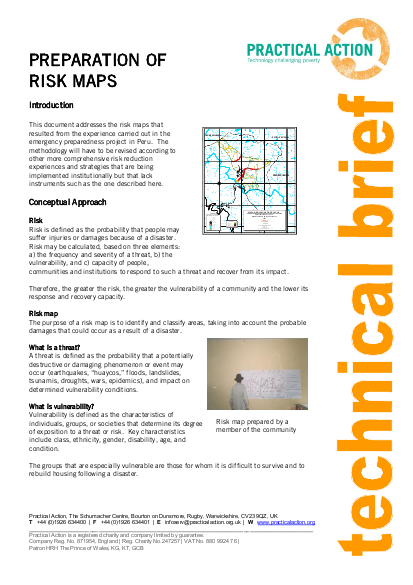 Preparation of Risk Maps | ALNAP