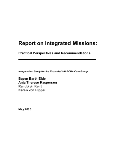Report on Integrated Missions: Practical Perspectives and ...