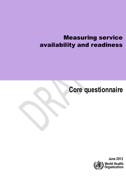 SARA: Measuring service availability and readiness - Core Questionnaire ...
