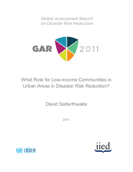 What Role for Low-income Communities in Urban Areas in Disaster Risk ...