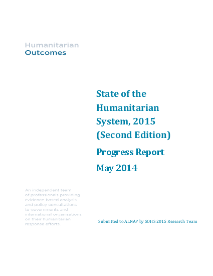 The State of the Humanitarian System: Progress report | ALNAP