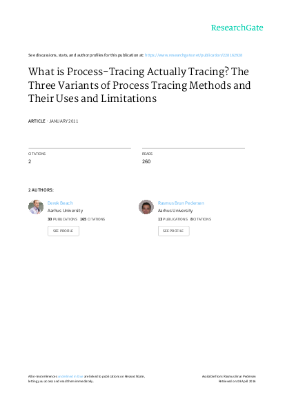 What is Process Tracing Actually Tracing? The Three Variants of Process Tracing Methods and ...