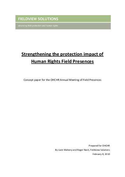 Strengthening the protection impact of Human Rights Field Presences ...