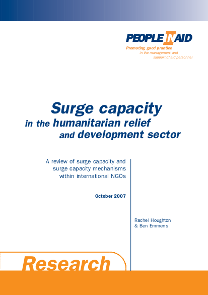 Surge capacity in the humanitarian relief and development sector - A ...