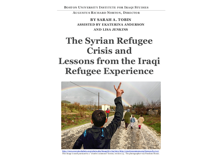 The Syrian Refugee Crisis and Lessons from the Iraqi Refugee Experience ...